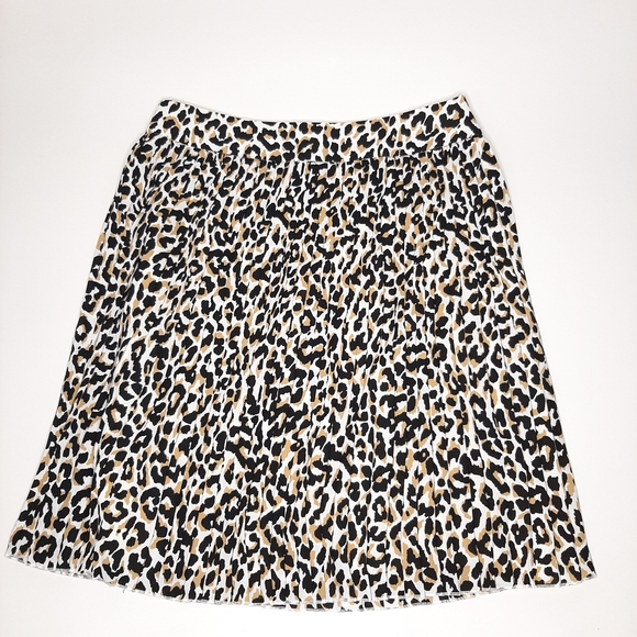 J. Crew Factory | Skirts | J Crew Pleated Mini Skirt Cheetah Animal ...
